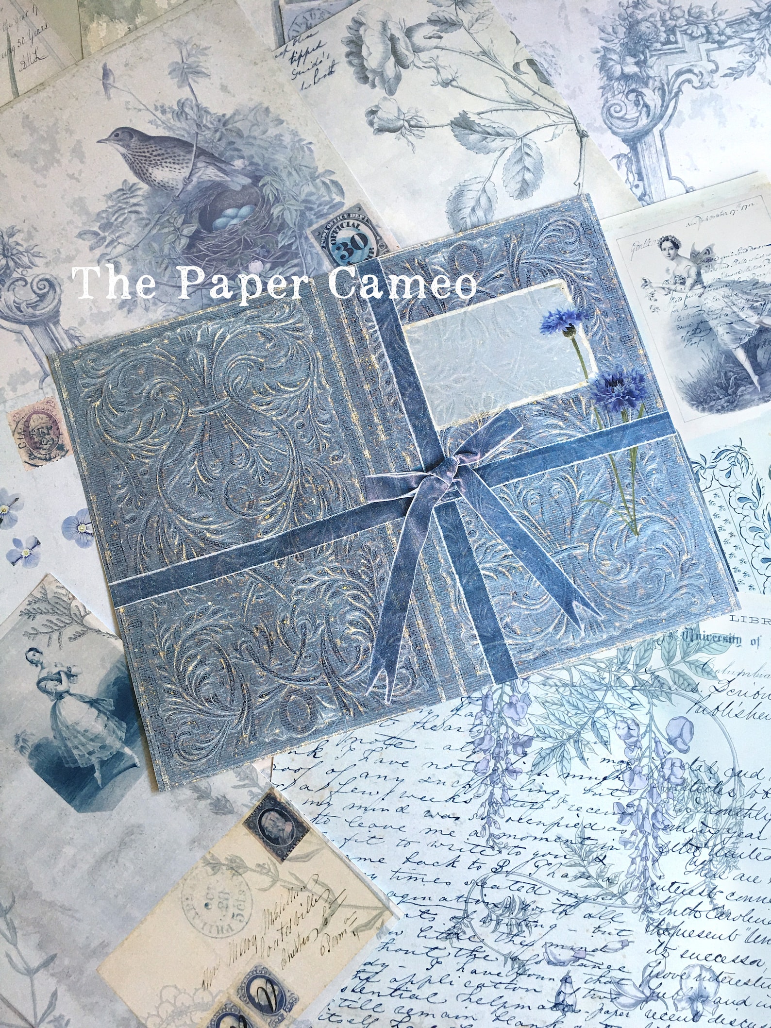 FADED BLUE Journal,blue Themed Journal Printable Digital Kit, Shabby ...