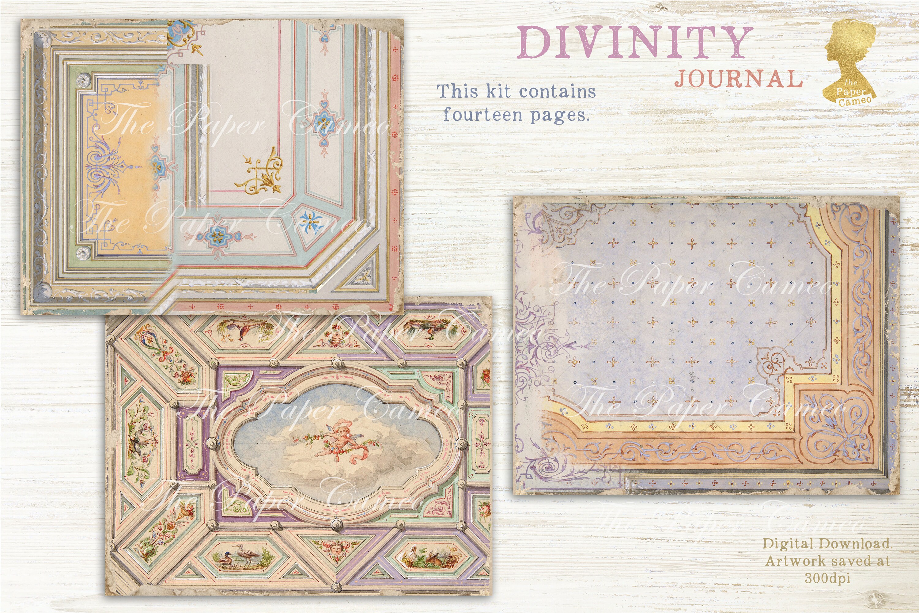 DIVINITY Journal, French Chateau Fresco Printables, French Florals ...