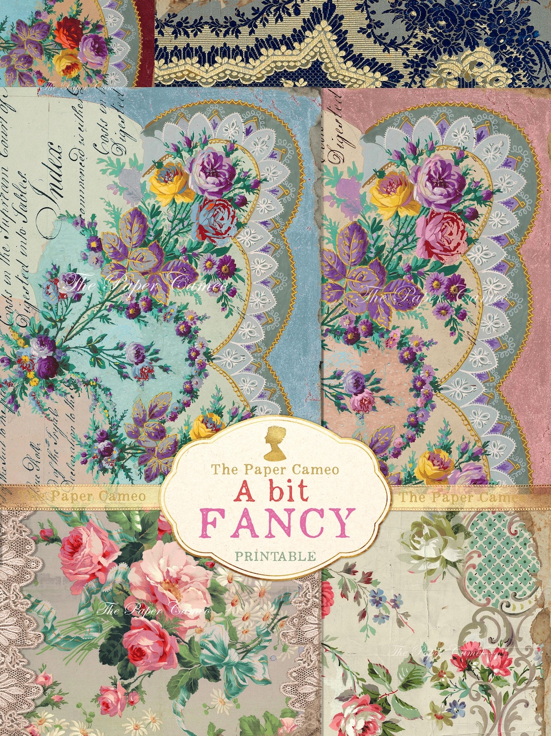 A BIT FANCY Decorative Journal Digital, Floral Junk Journal Printable ...