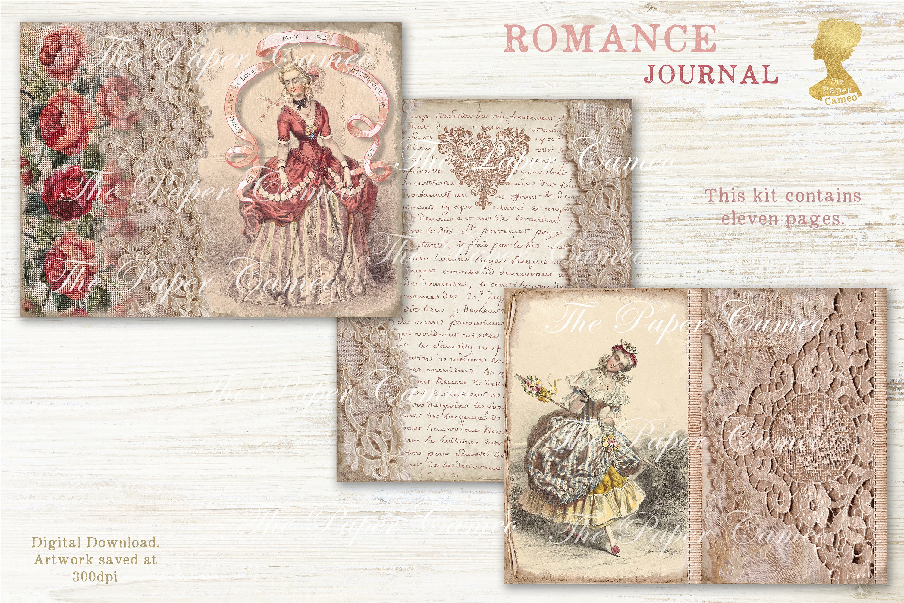 ROMANCE Journal Printable, Valentine Journal Digital, Valentine Junk ...