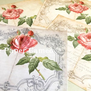 RED ROSE Printable Junk Journal Insert, Rose Pop up Paper Craft, Rose ...
