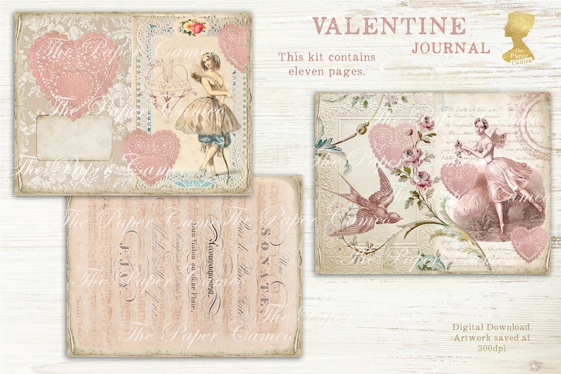 VALENTINE Journal Printable, Valentine Ephemera Digital, Valentine ...