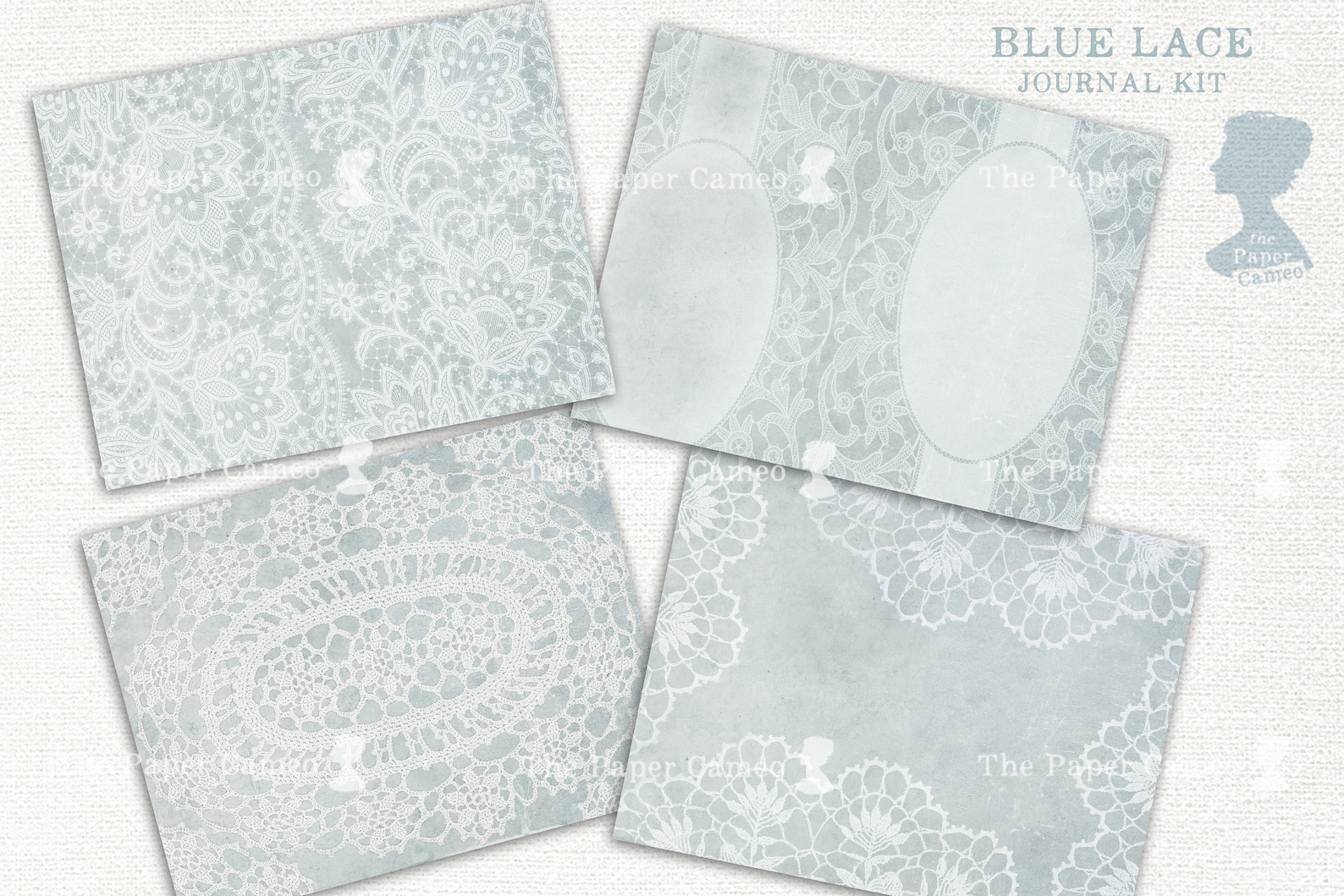 BLUE LACE Journal Pages Printable Vintage Lace Junk Journal - Etsy
