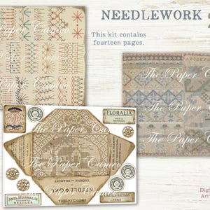 NEEDLEWORK 2, Ephemera Add on Kit. Sewing Themed Ephemera, Vintage ...