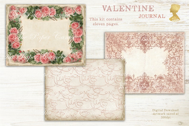 VALENTINE Journal Printable, Valentine Ephemera Digital, Valentine ...