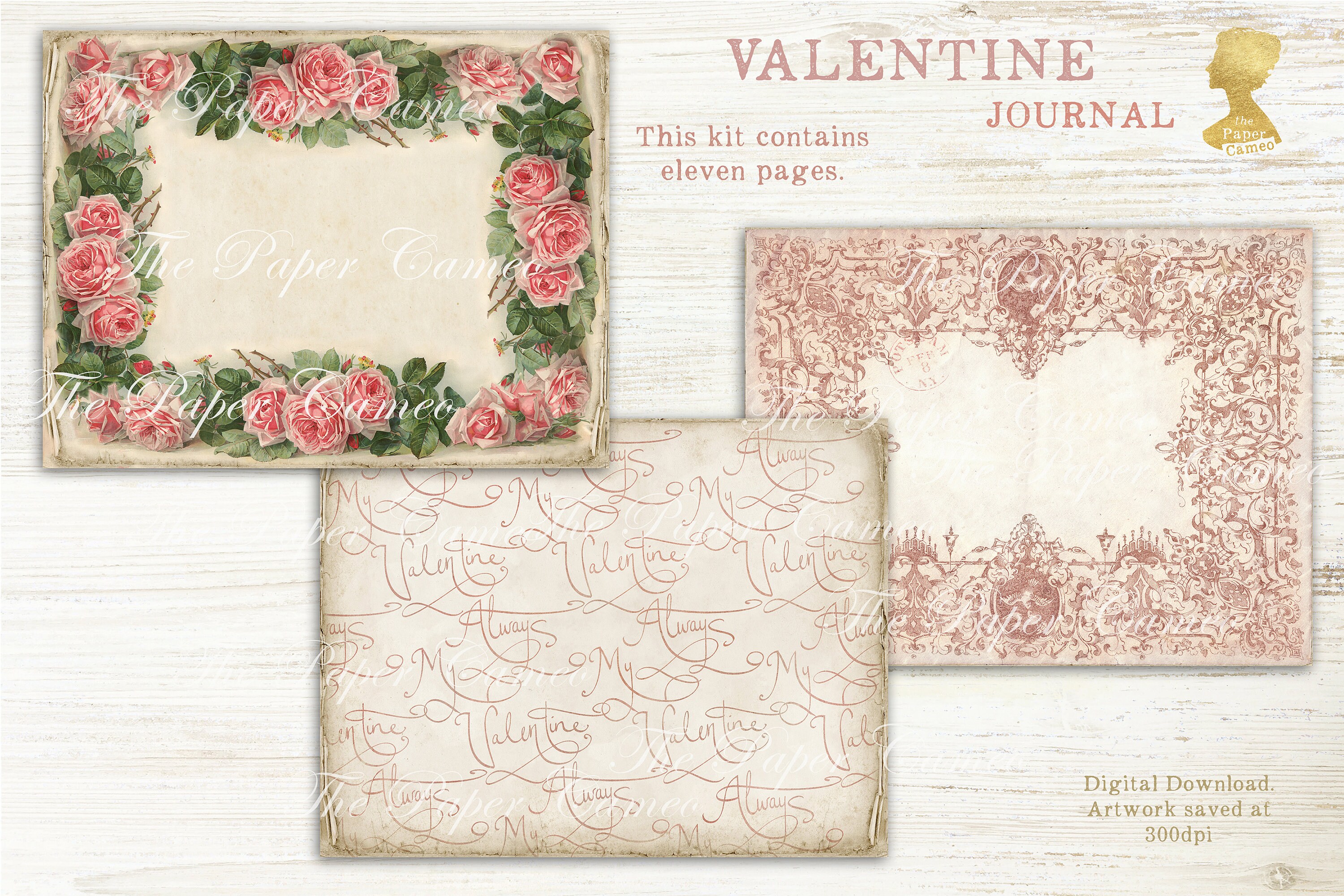 VALENTINE Journal Printable, Valentine Ephemera Digital, Valentine ...