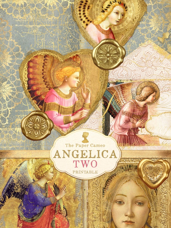 Angelica Two Christmas Angels Printable Christmas Angel Gift | Etsy