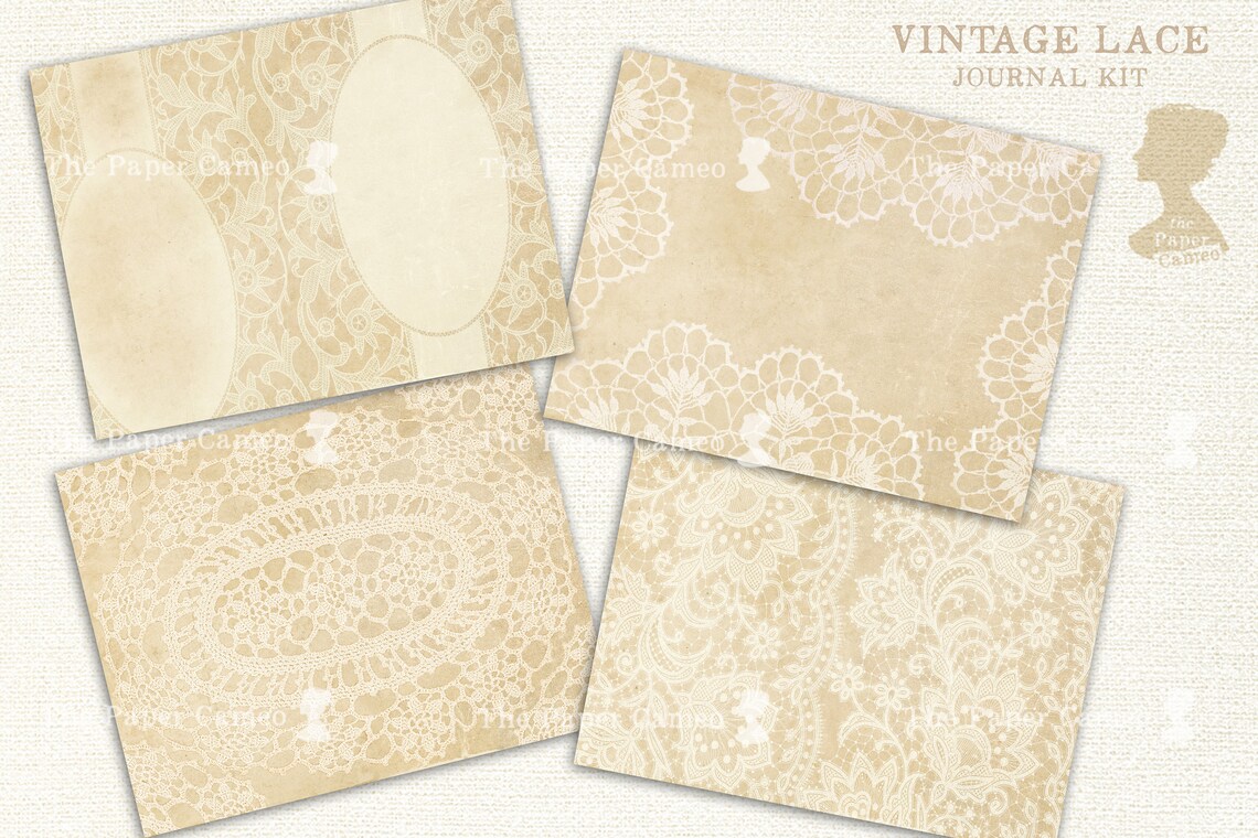 VINTAGE LACE Journal Pages Printable, Lace Journal Pages Digital ...