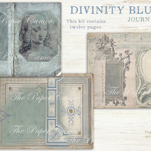 DIVINITY BLUE Journal, Antique French Blue Printables, Blue Junk ...