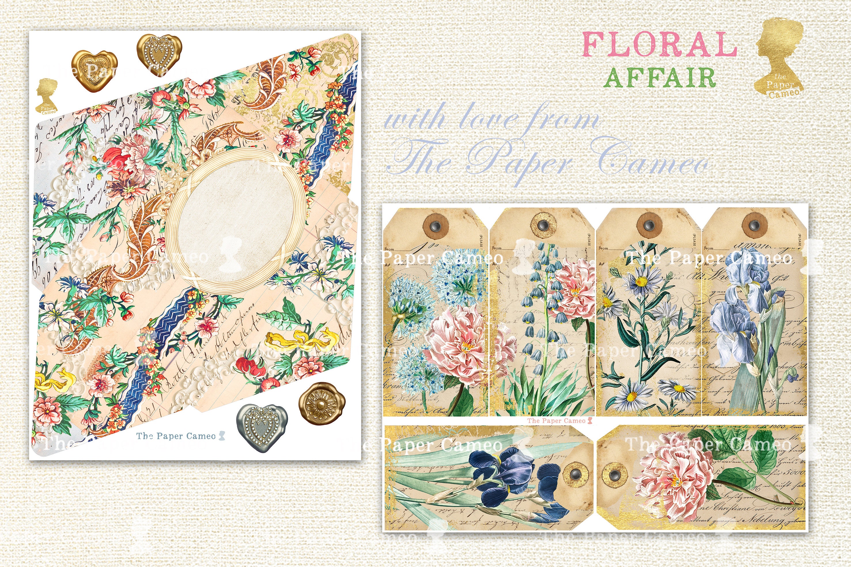 FLORAL AFFAIR Antique Floral Paper Printable Vintage Roses - Etsy
