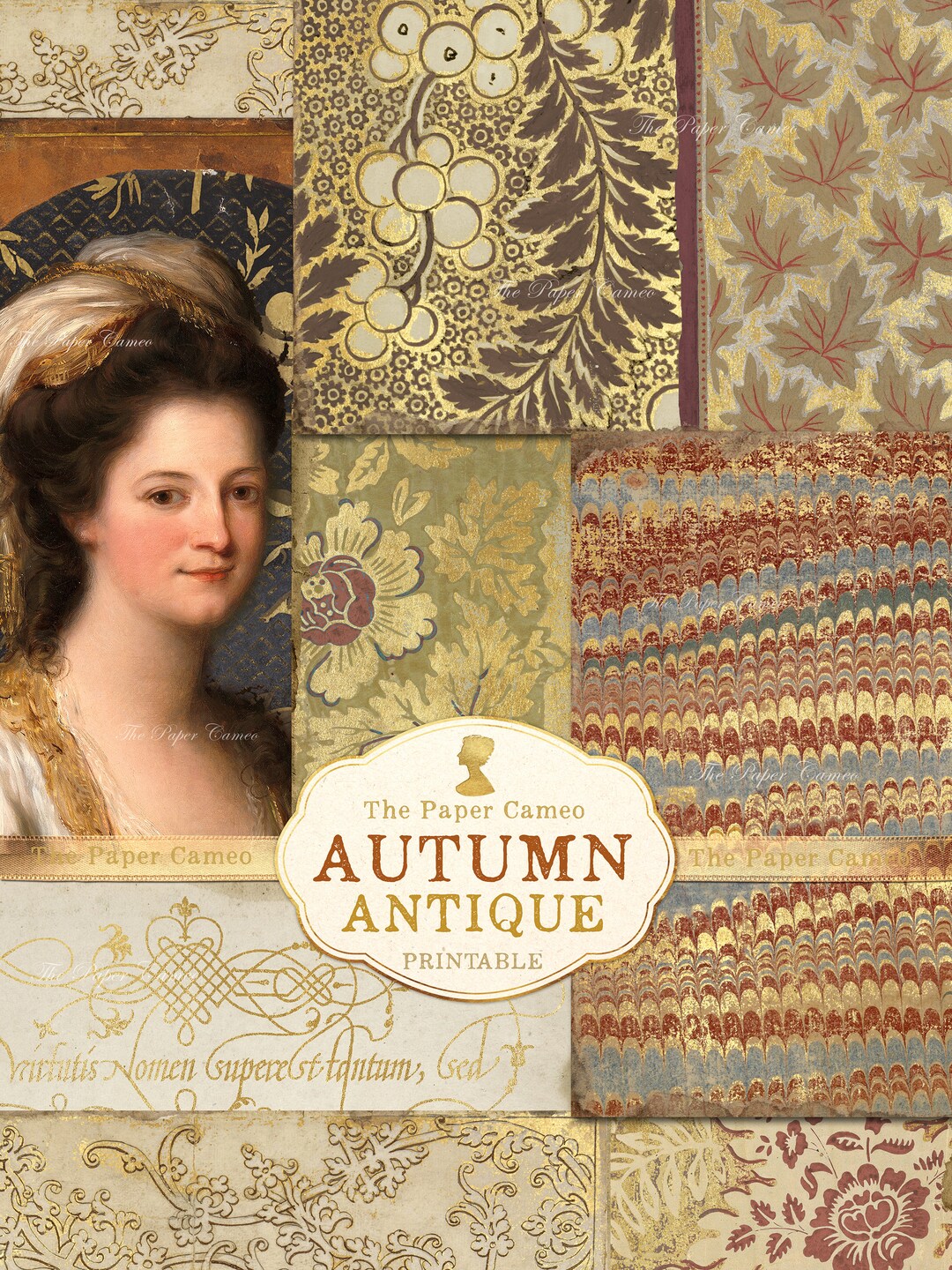 AUTUMN ANTIQUE Journal Digital, Autumn Themed Journal Printable, Fall ...