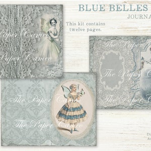 BLUE BELLES Journal Printable, Blue Digital Junk Journal, Romantic Teal ...