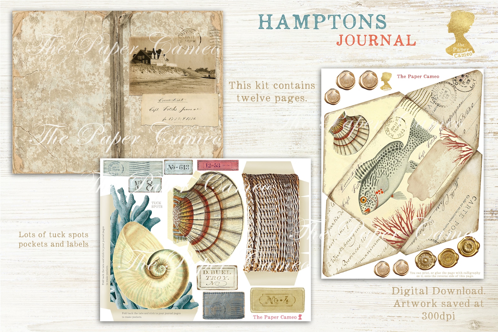 HAMPTONS, Sea Theme Printable Journal, Sea Junk Journal, Seaside ...