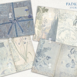 FADED BLUE Journal,blue Themed Journal Printable Digital Kit, Shabby ...