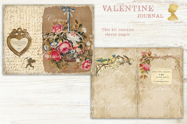 VALENTINE Journal Printable, Valentine Ephemera Digital, Valentine ...