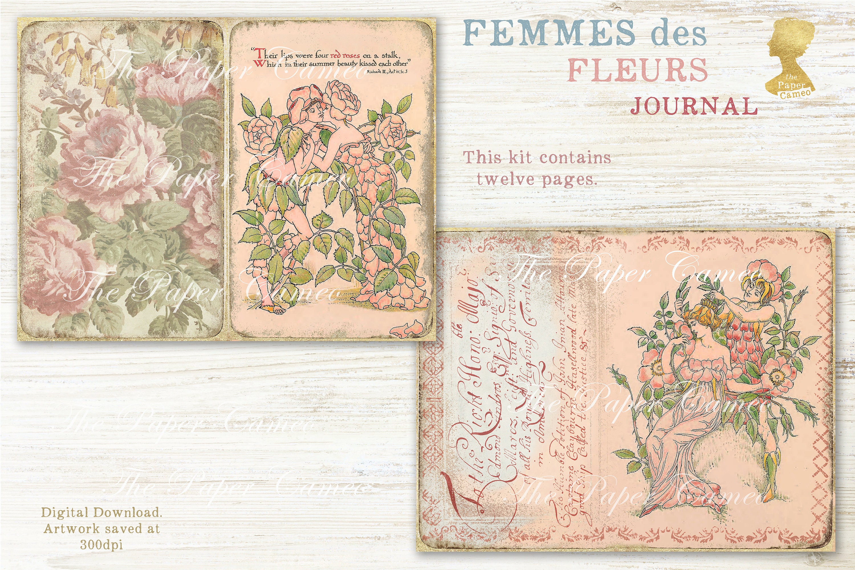 FEMMES Des FLEURS Spring Themed Journal Printable, Flower Fairy Journal ...