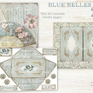 BLUE BELLES 2 Ephemera Printable, Blue Themed Digital Ephemera, Shabby ...