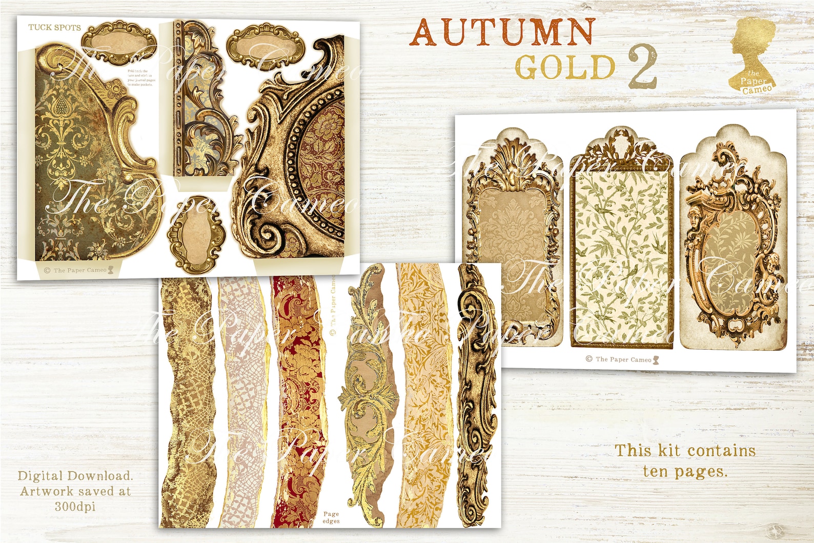 AUTUMN GOLD 2 Autumn Themed Ephemera Printable Autumn - Etsy