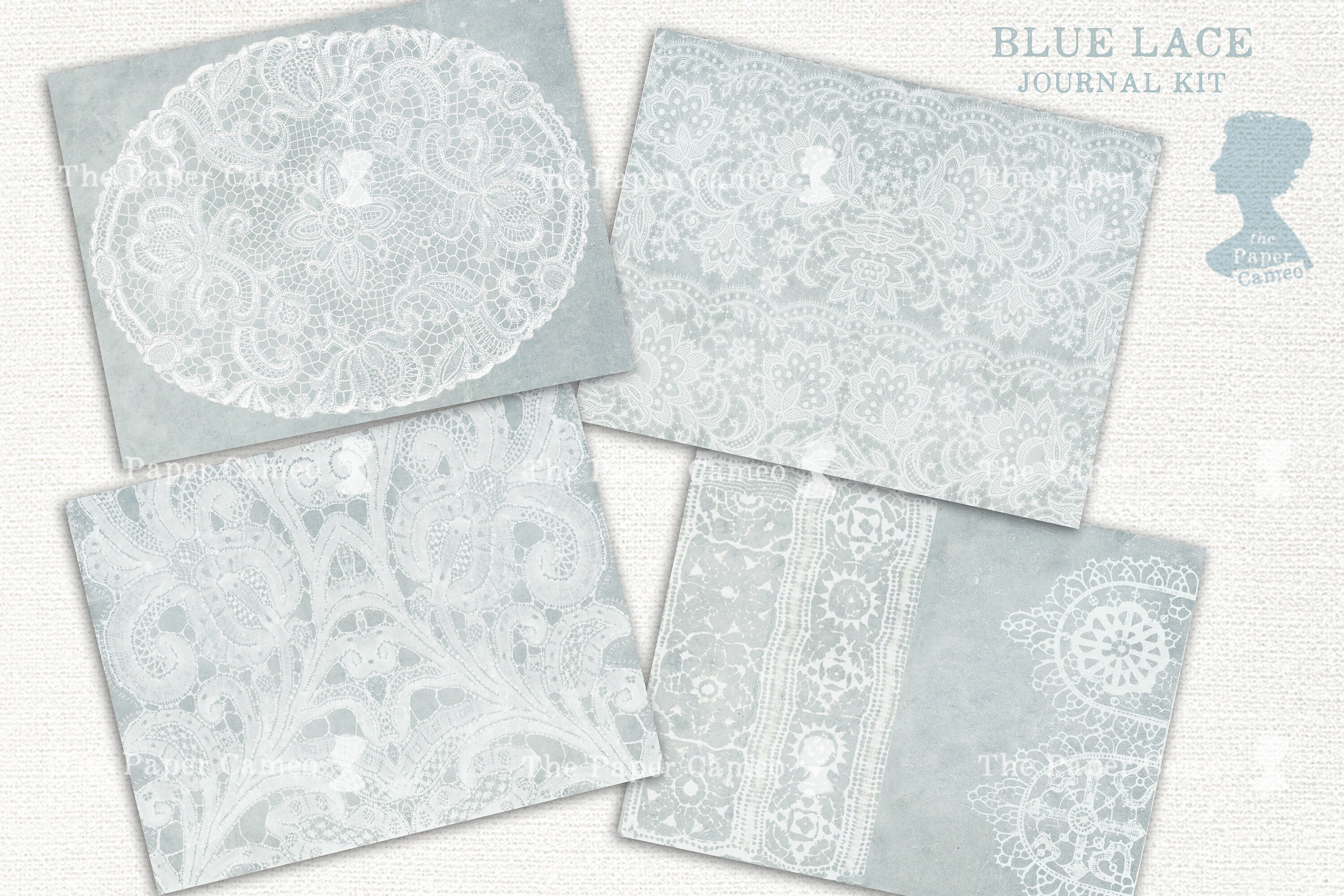BLUE LACE Journal Pages Printable Vintage Lace Junk Journal - Etsy