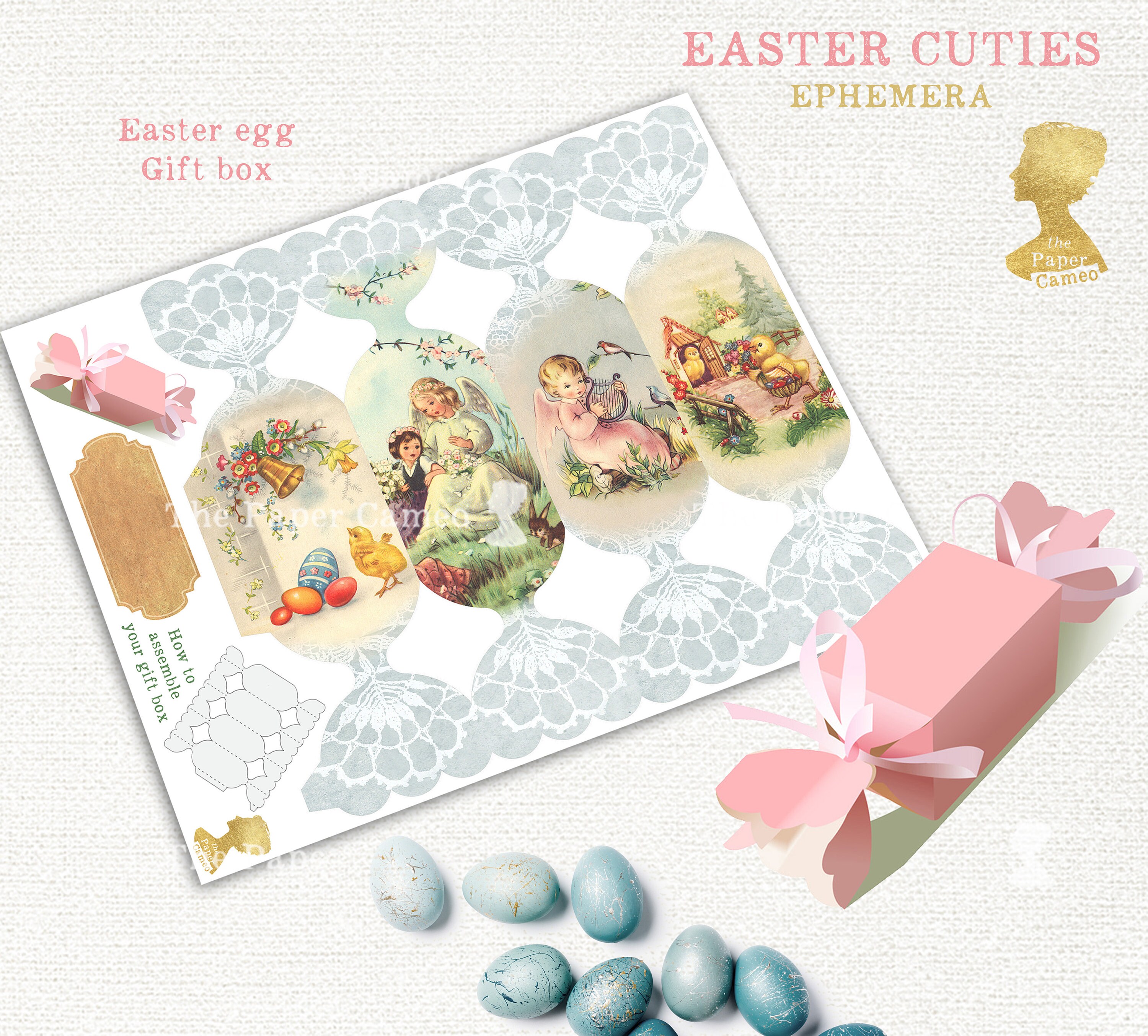 EASTER CUTIES Easter Ephemera Printable Kit Easter Gift - Etsy