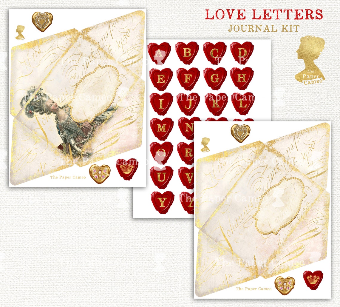 LOVE LETTERS Marie Antoinette Printable Vintage French Style - Etsy