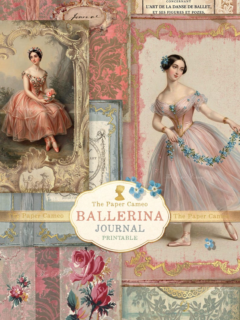 BALLERINA JOURNAL Digital Download, Ballet Themed Junk Journal, Ballet ...