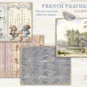 FRENCH FEATHERS, Spring Journal Printable, Spring Theme Digitals ...