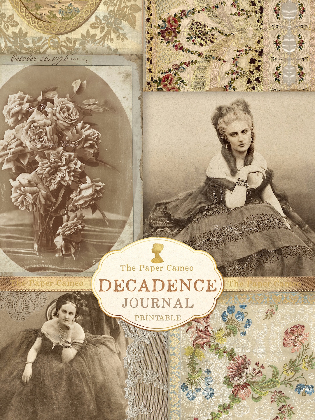 DECADENCE Journal Printable, Antique French Style Digital, Marie ...