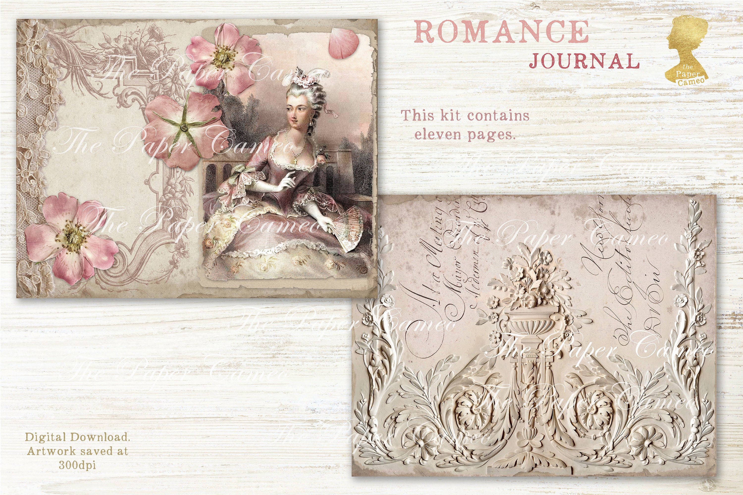 ROMANCE Journal Printable, Valentine Journal Digital, Valentine Junk ...