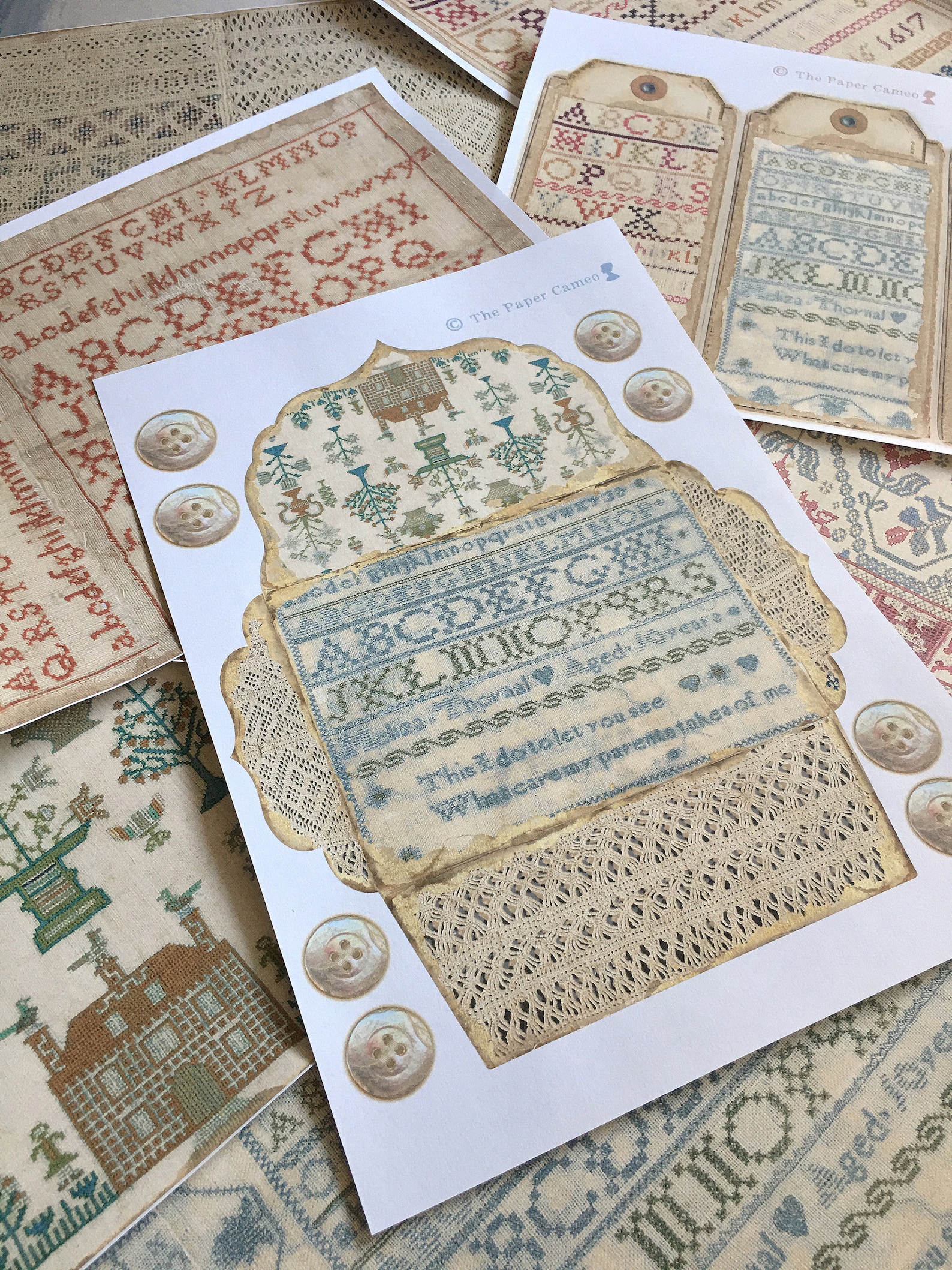 SAMPLER Journal Printable, Antique Sampler Digital, Antique Stitching ...