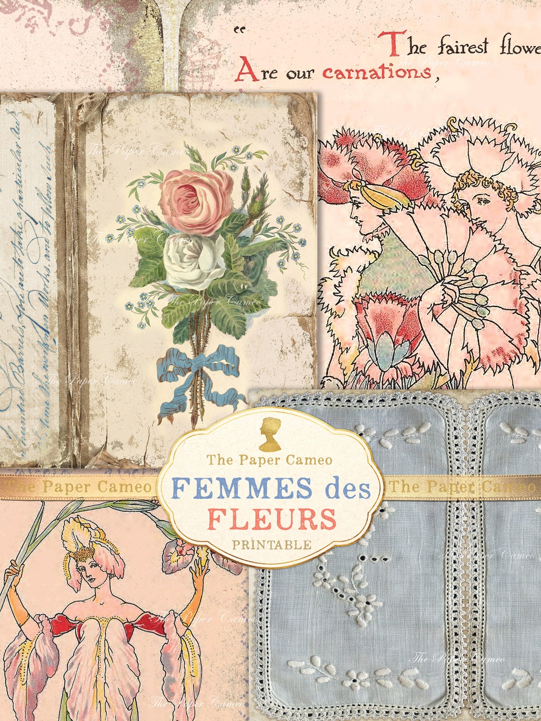 FEMMES Des FLEURS Spring Themed Journal Printable, Flower Fairy Journal ...