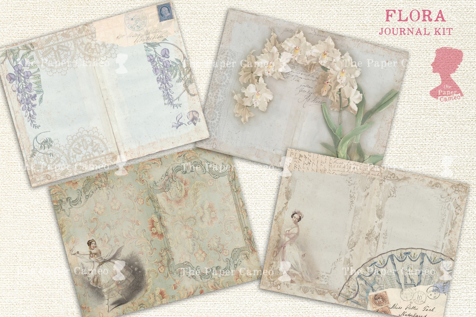 FLORA Journal, Floral Journal Printable Digital, Vintage Flowers ...