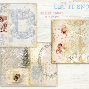 LET IT SNOW, Christmas Journal Printable, Shabby Chic Christmas ...