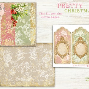 PRETTY CHRISTMAS Journal Printable, Shabby Chic Christmas Printable ...