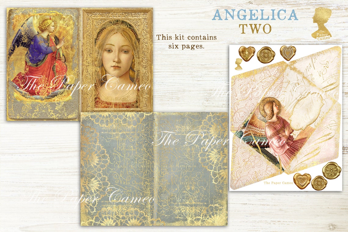 Angelica Two Christmas Angels Printable Christmas Angel Gift | Etsy