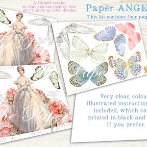 PAPER ANGEL Digital Printable, Paper Christmas Decoration, Christmas ...