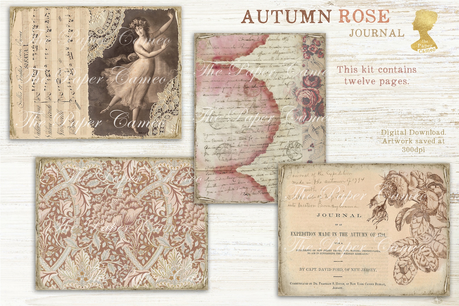 AUTUMN ROSE Journal Printable, Autumn Themed Journal Printable, Fall ...