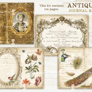 ANTIQUE Journal Printable Digital Download, Antique Style Junk Journal ...