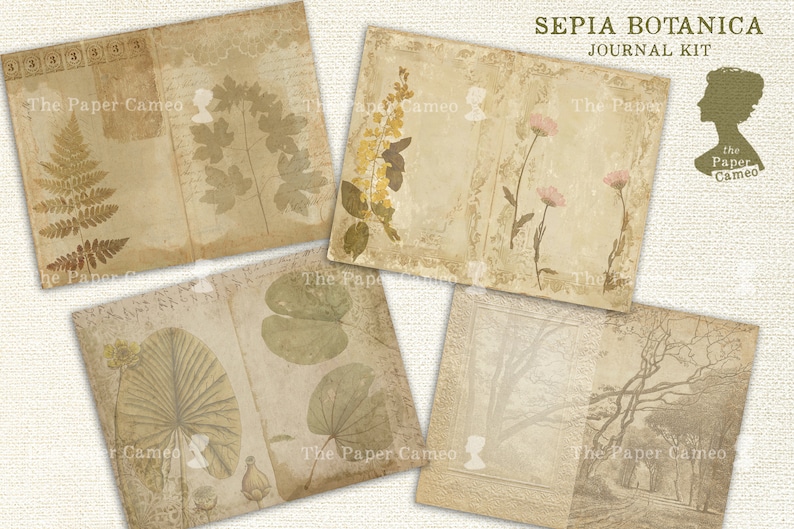 SEPIA BOTANICA Botanical Journal Printable Digital the Paper - Etsy