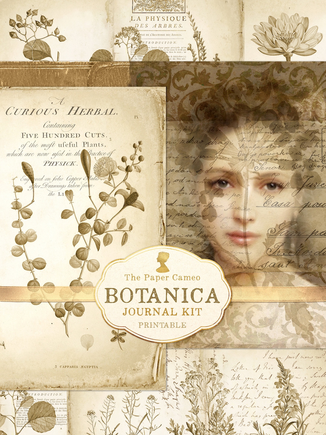BOTANICA Journal Printable Digital Download, Vintage Botanical Digitals ...