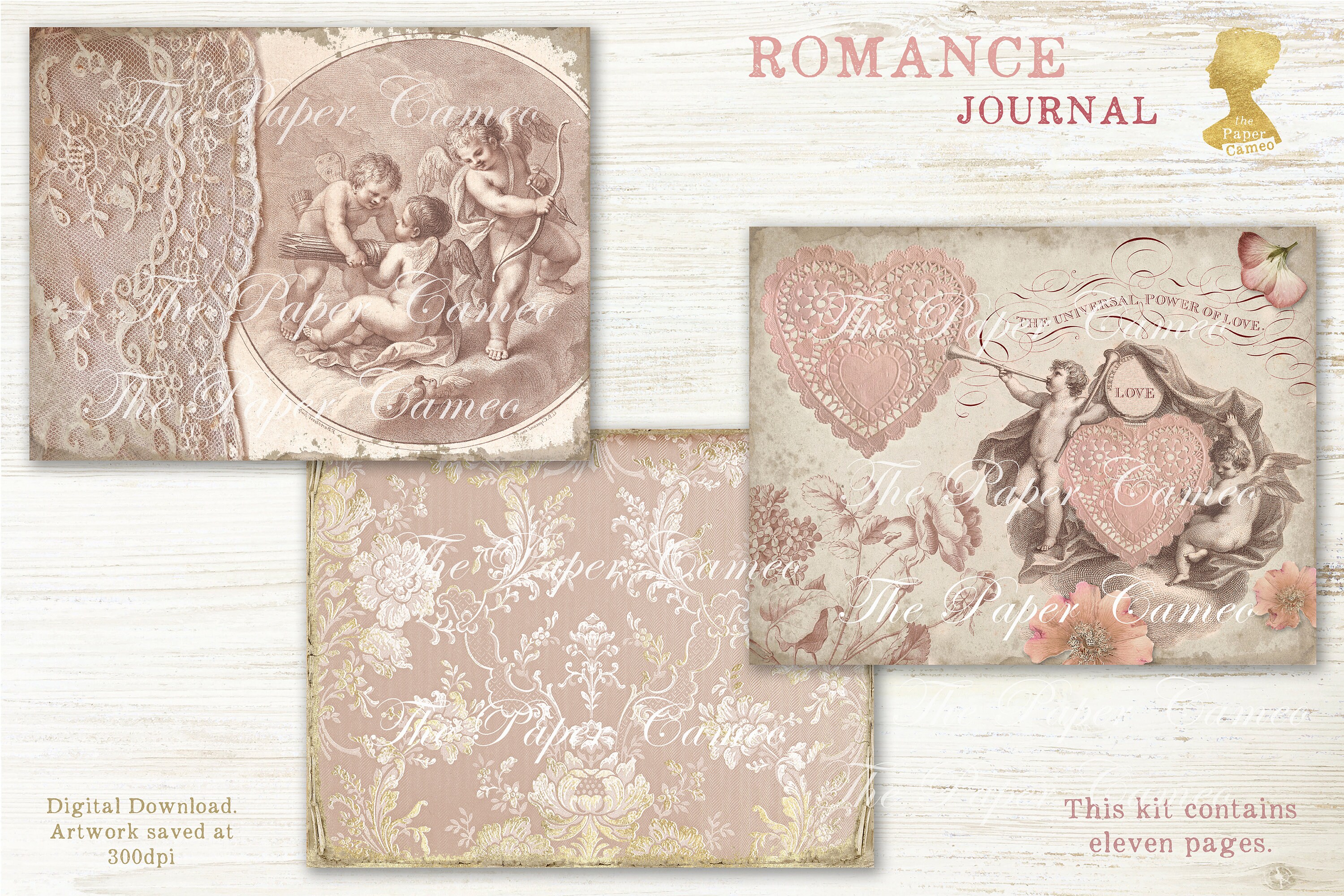 ROMANCE Journal Printable, Valentine Journal Digital, Valentine Junk ...