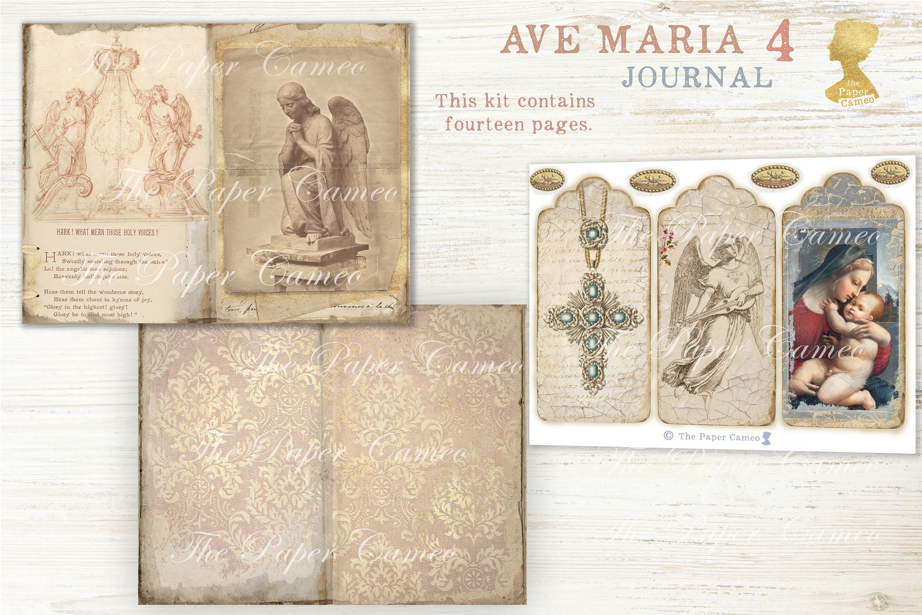 AVE MARIA 4 Journal Printable, Madonna and Child Digital, Holy ...
