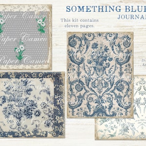 SOMETHING BLUE Journal, Blue Vintage Journal Printable, Vintage Blue ...