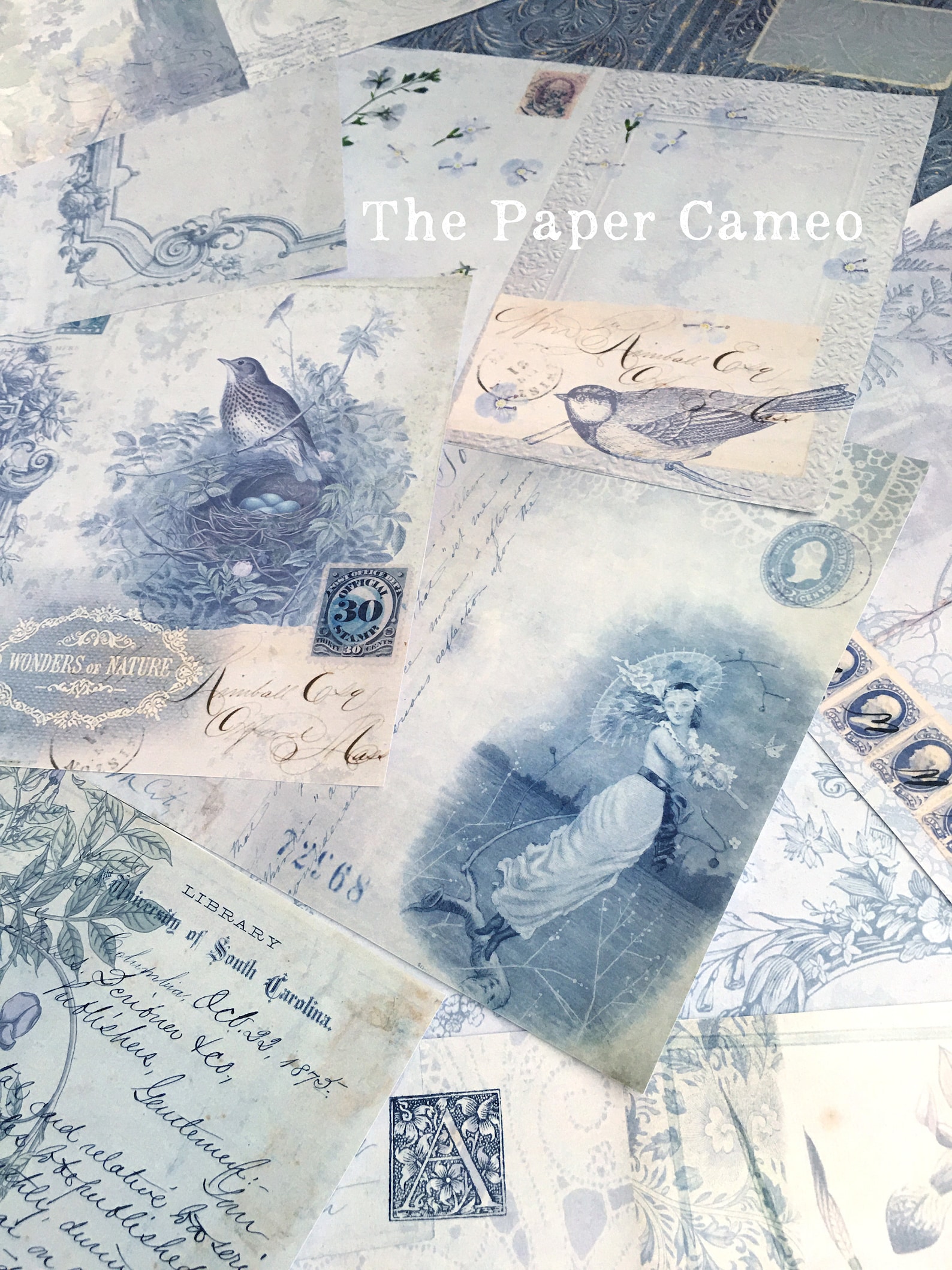 FADED BLUE Journal,blue Themed Journal Printable Digital Kit, Shabby ...