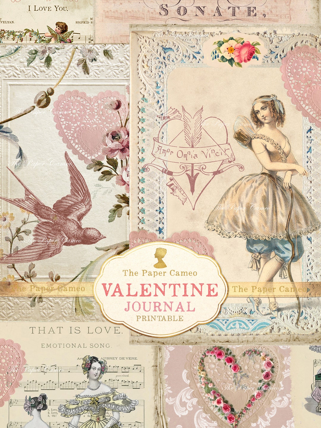 VALENTINE Journal Printable, Valentine Ephemera Digital, Valentine ...