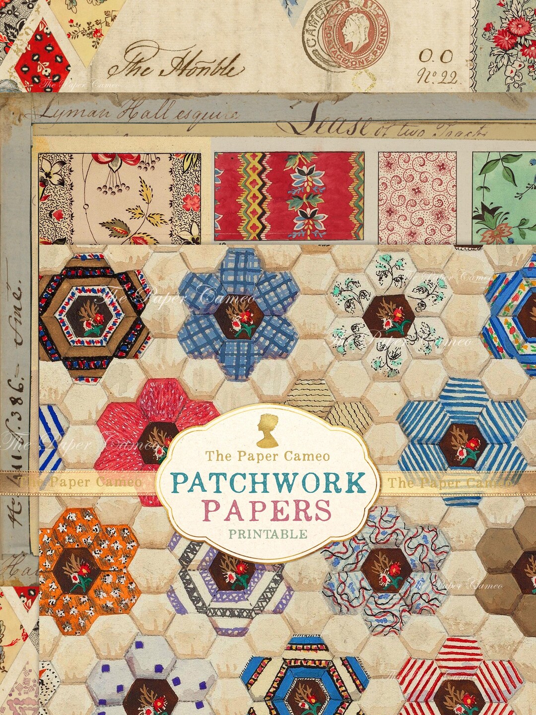 PATCHWORK PAPERS Digital Download, Patchwork Printables, Fabric ...