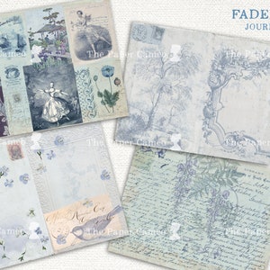 FADED BLUE Journal,blue Themed Journal Printable Digital Kit, Shabby ...