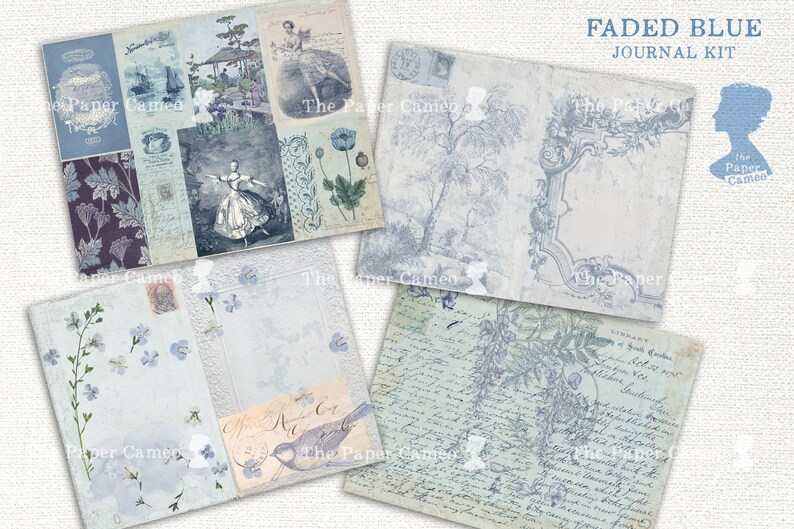 FADED BLUE Journalblue Themed Journal Printable Digital Kit - Etsy