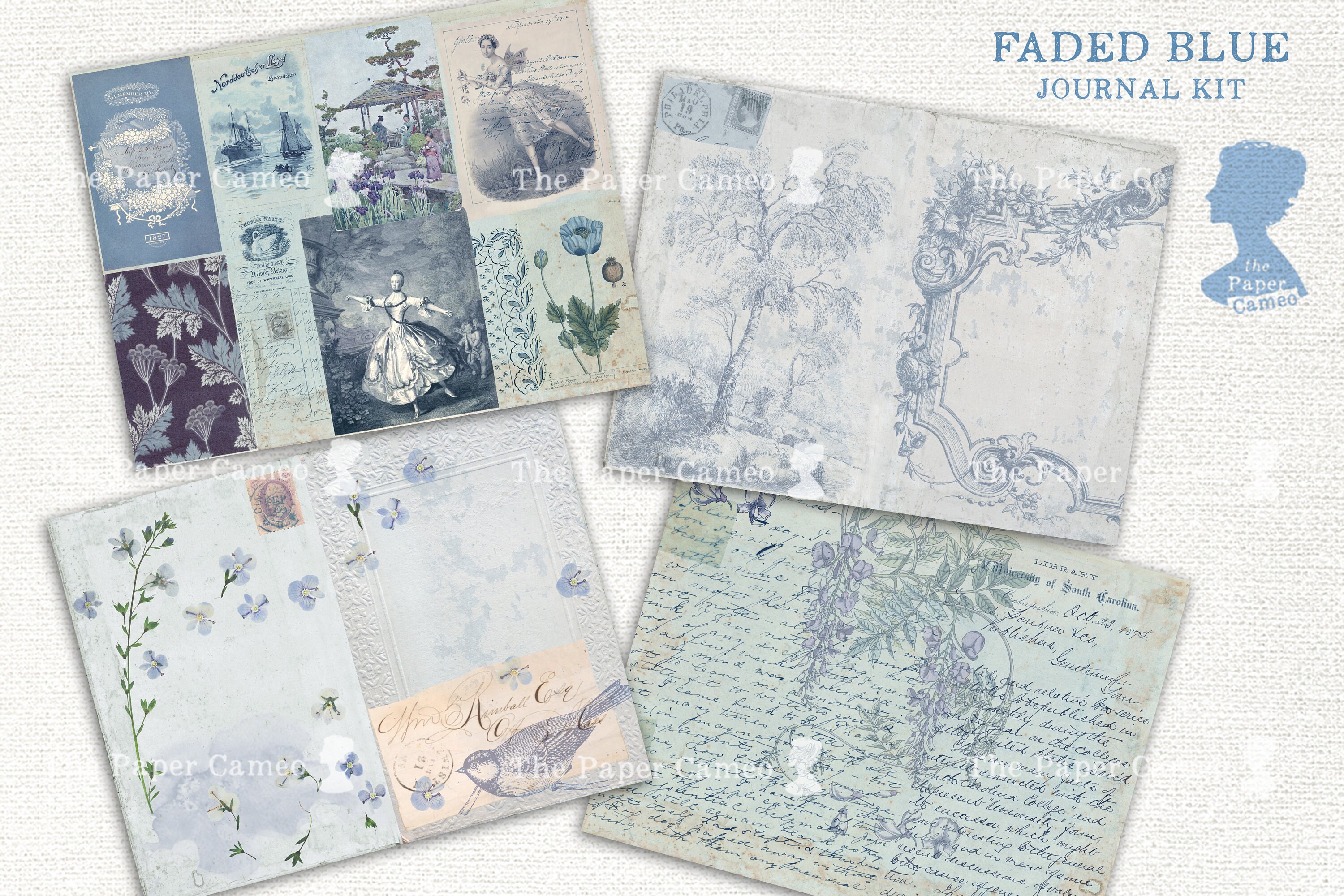 FADED BLUE Journalblue Themed Journal Printable Digital Kit - Etsy