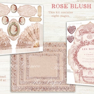 ROSE BLUSH 2, Shabby, Rose, Pink Printable, Rose Journal Printable ...